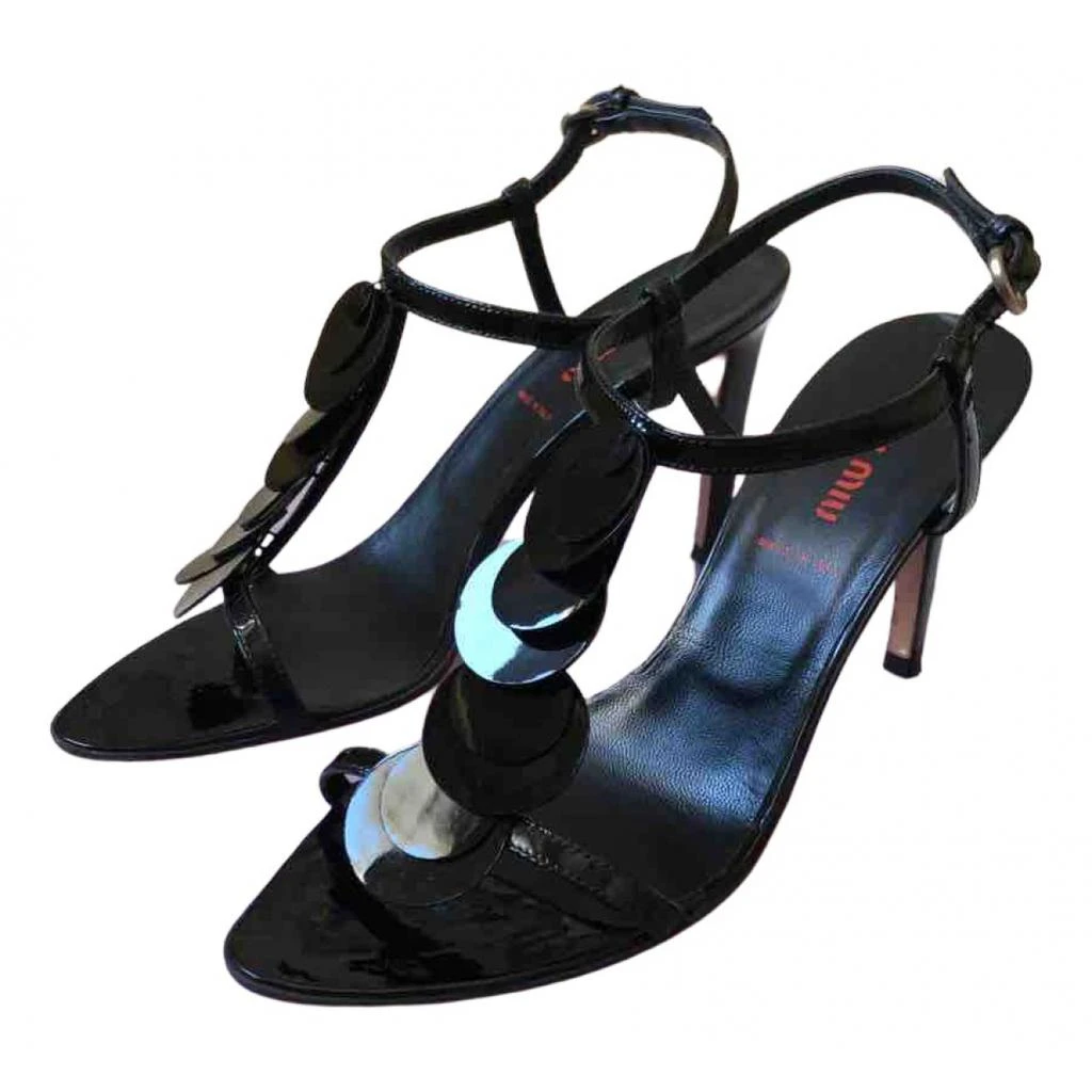 Miu Miu Miu Miu Patent leather sandals - Sandals - BeyondStyle