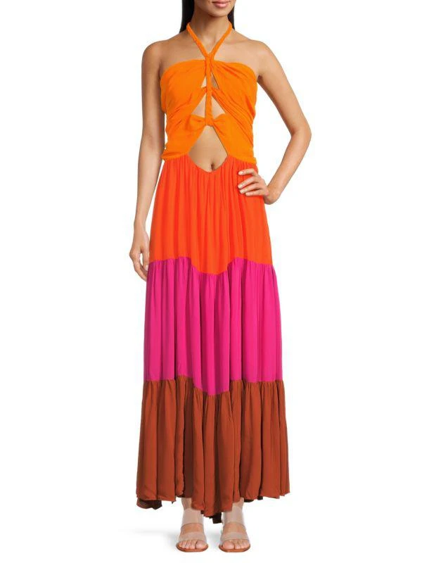 Farm Rio Cutout Halterneck Maxi Dress - Dresses & Skirts - Free ...