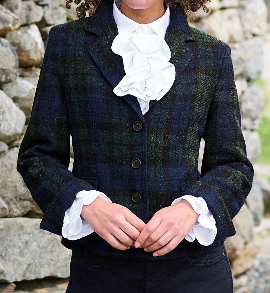 Women's Parker Harrish Tweed Peplum Jacket In Black Watch – On Sale Now ...