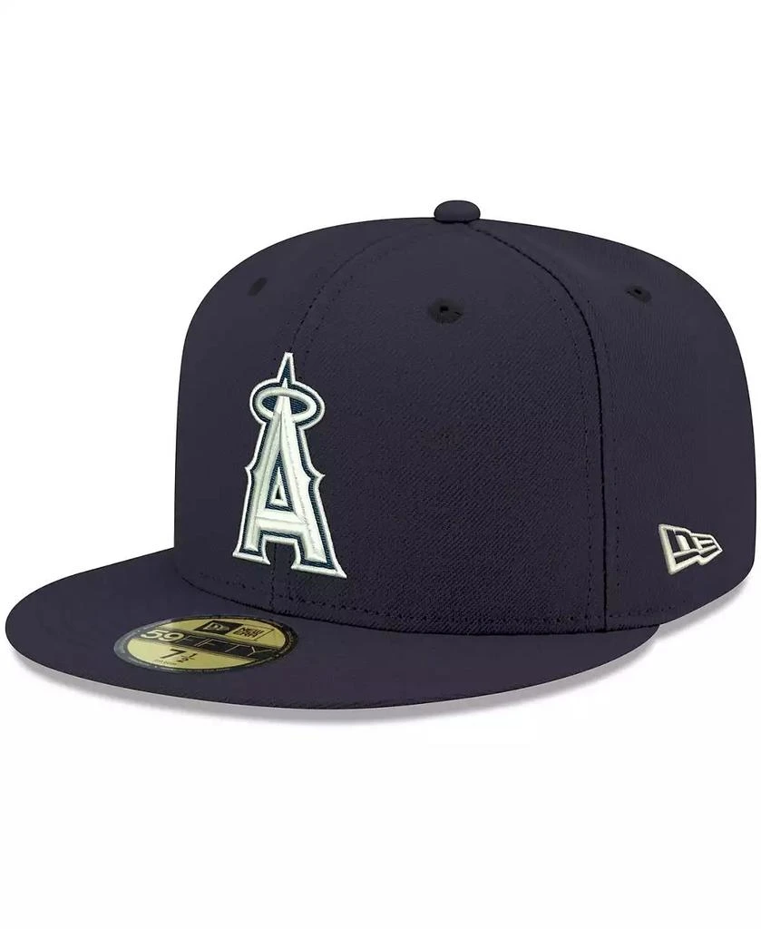 New Era Men's Navy Los Angeles Angels Logo White 59FIFTY Fitted Hat ...