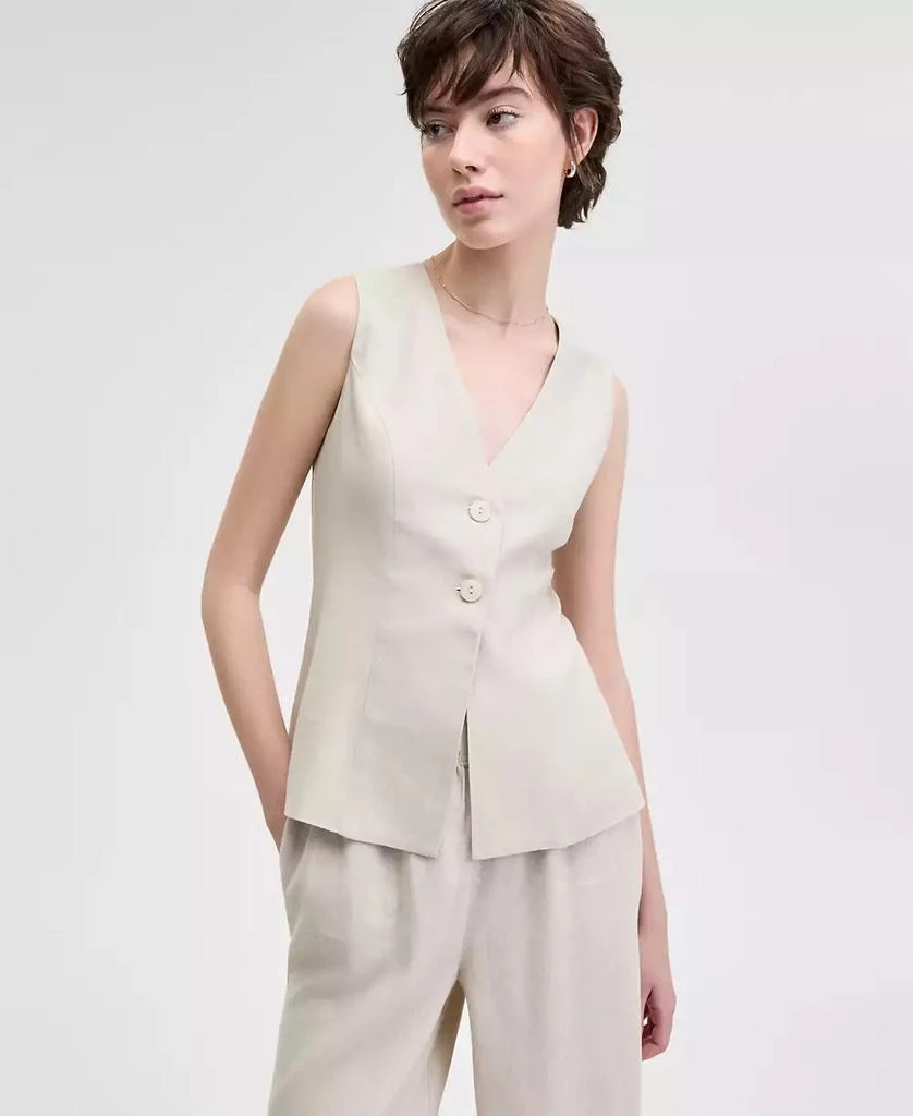 Shop Women's Sleeveless Double-Button Vest, Exclusively at Macy's on ...