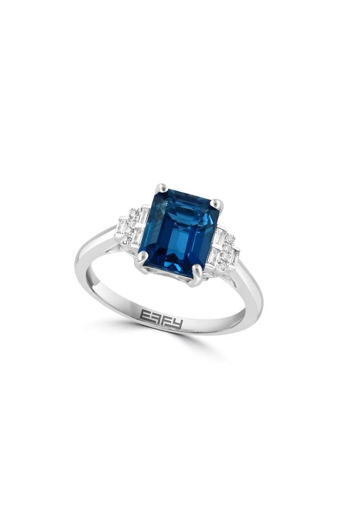 Effy Diamond & London Blue Topaz Ring - 0.11ct. - JEWELRY - Free ...