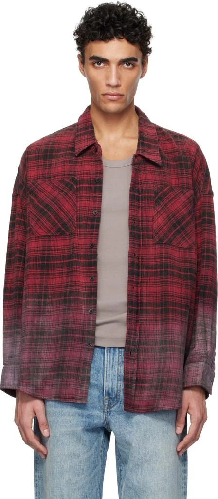 R13 Red Drop Neck Work Shirt - Shirts - Free Shipping - BeyondStyle