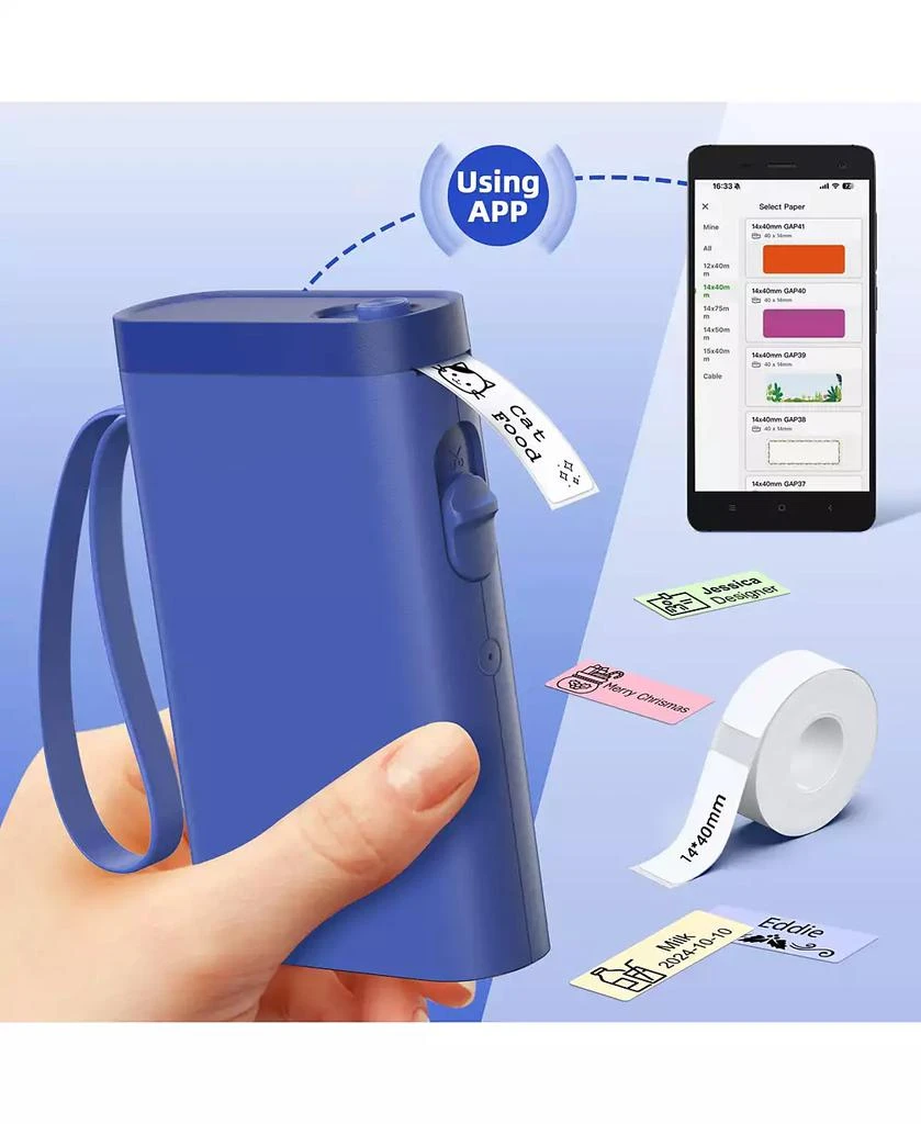Shop Polono P21-A Bluetooth Label Maker with Tape, Wireless Mini ...