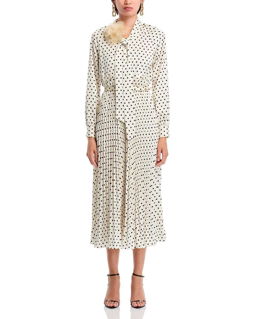 Self-Portrait Polka Dot Satin Midi Dress - Dresses & Skirts - Free ...