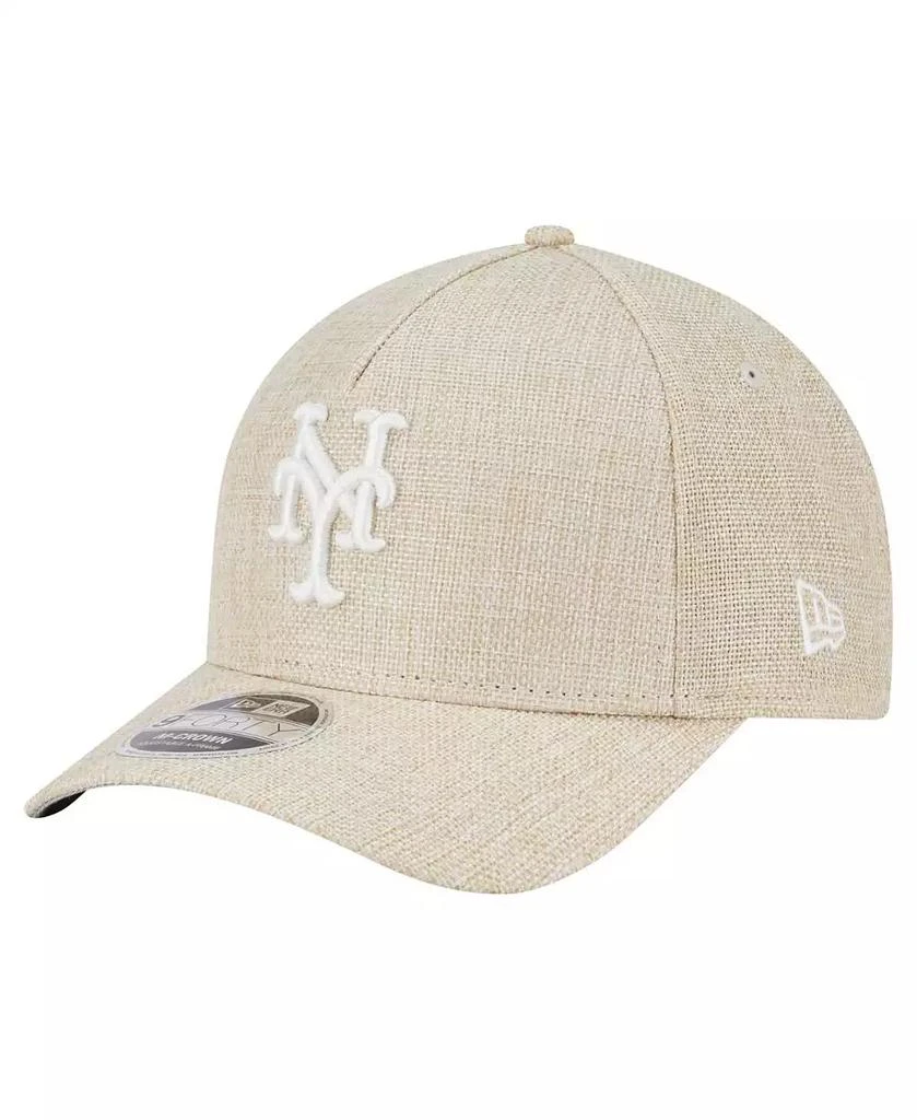 New Era Men's Beige New York Mets Cotton Weave M-Crown A-Frame 9FORTY ...