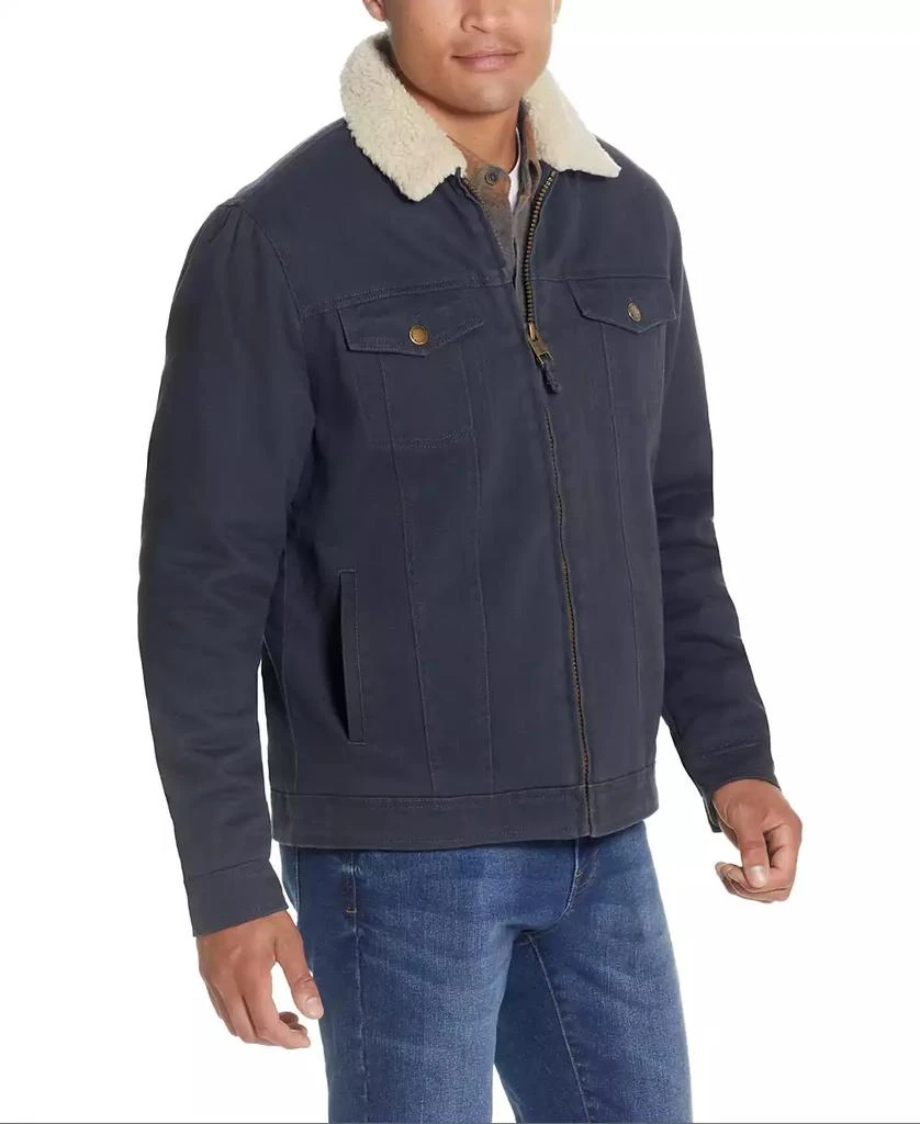 Men's Sherpa Lined Canvas Twill Trucker Jacket – On Sale Now with Up to ...