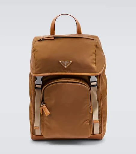 Prada Re-Nylon leather-trimmed backpack - Backpacks - Free Shipping ...