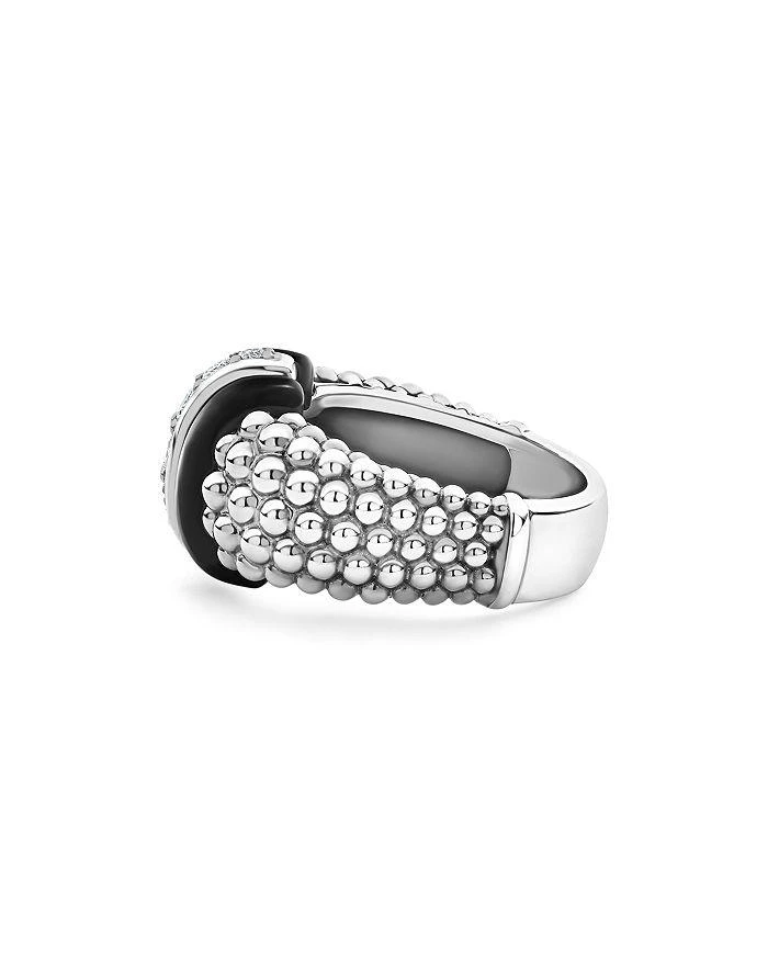 LAGOS Sterling Silver Black Caviar Diamond & Ceramic Statement Ring ...