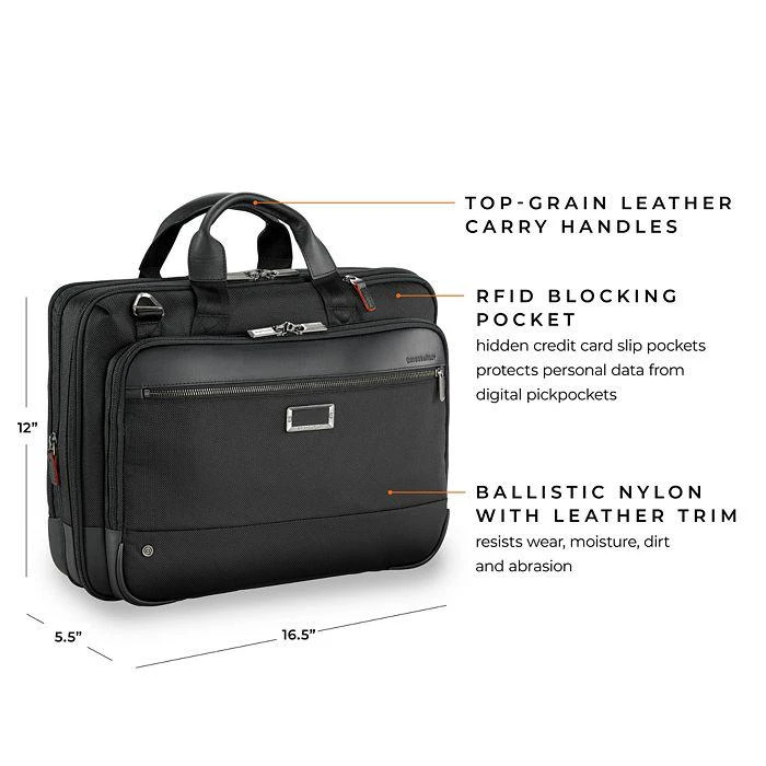 Briggs & Riley @Work Medium Expandable Brief - Briefcases - Free Shipping - BeyondStyle