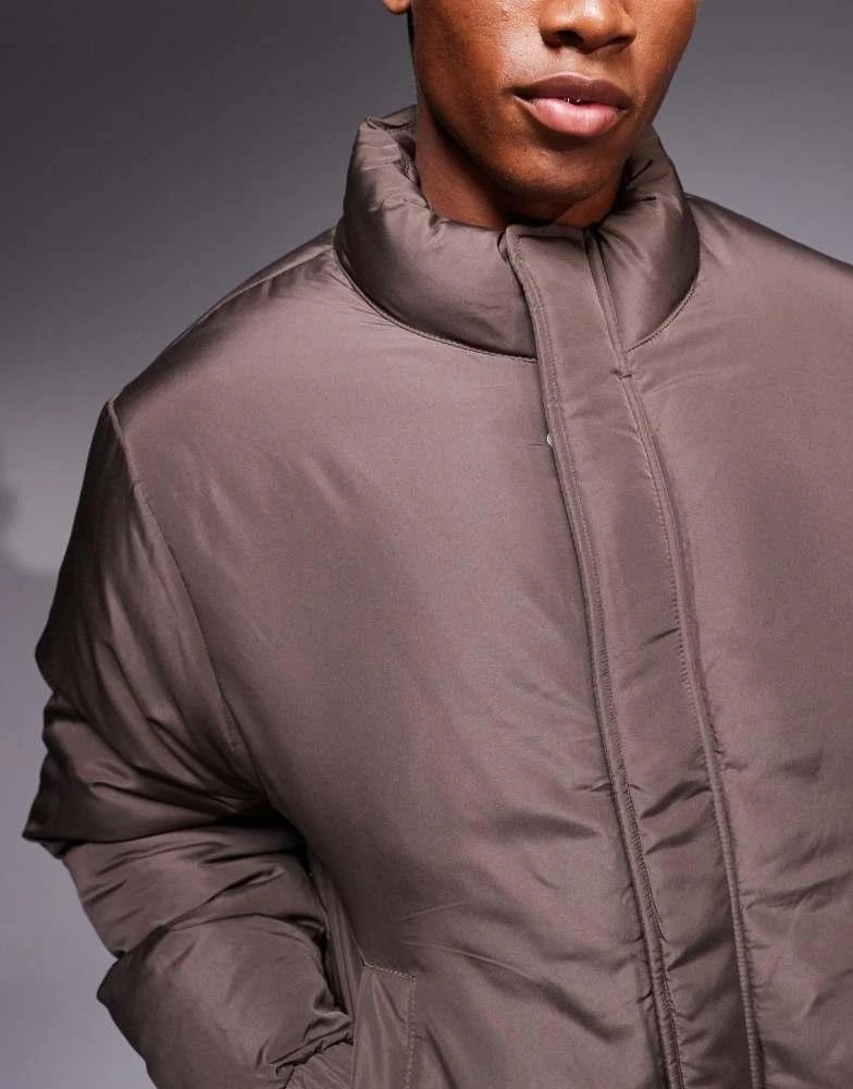 ASOS ASOS DESIGN puffer jacket in brown - Coats - BeyondStyle