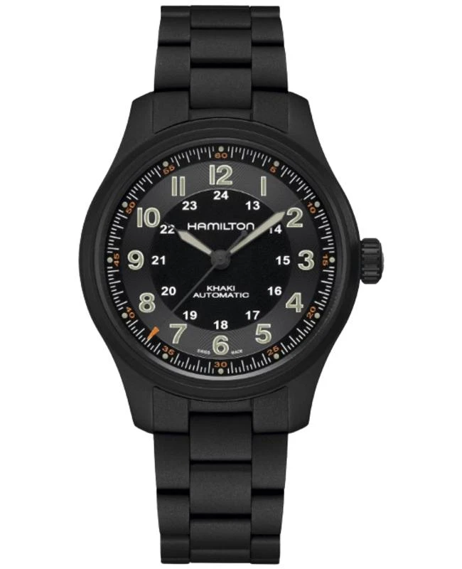Hamilton Khaki Field Auto 42MM Black Dial Titanium Men's Watch ...