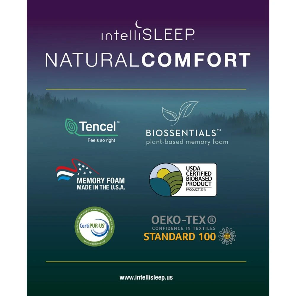 IntelliSLEEP Natural Comfort Traditional Memory Foam Pillow, Queen, Created For Macy's - Free ...
