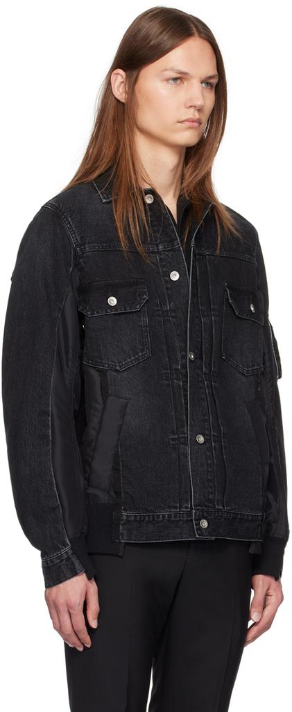 Sacai Black Paneled Denim Jacket - Jackets - Free Shipping Sacai Black Paneled Denim Jacket - Jackets - Free Shipping