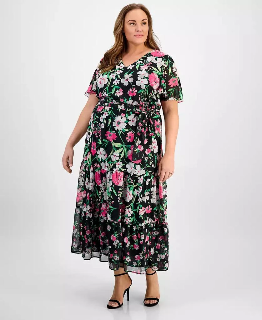 Kasper Plus Size Floral-Print Maxi Dress - Dresses & Skirts - BeyondStyle