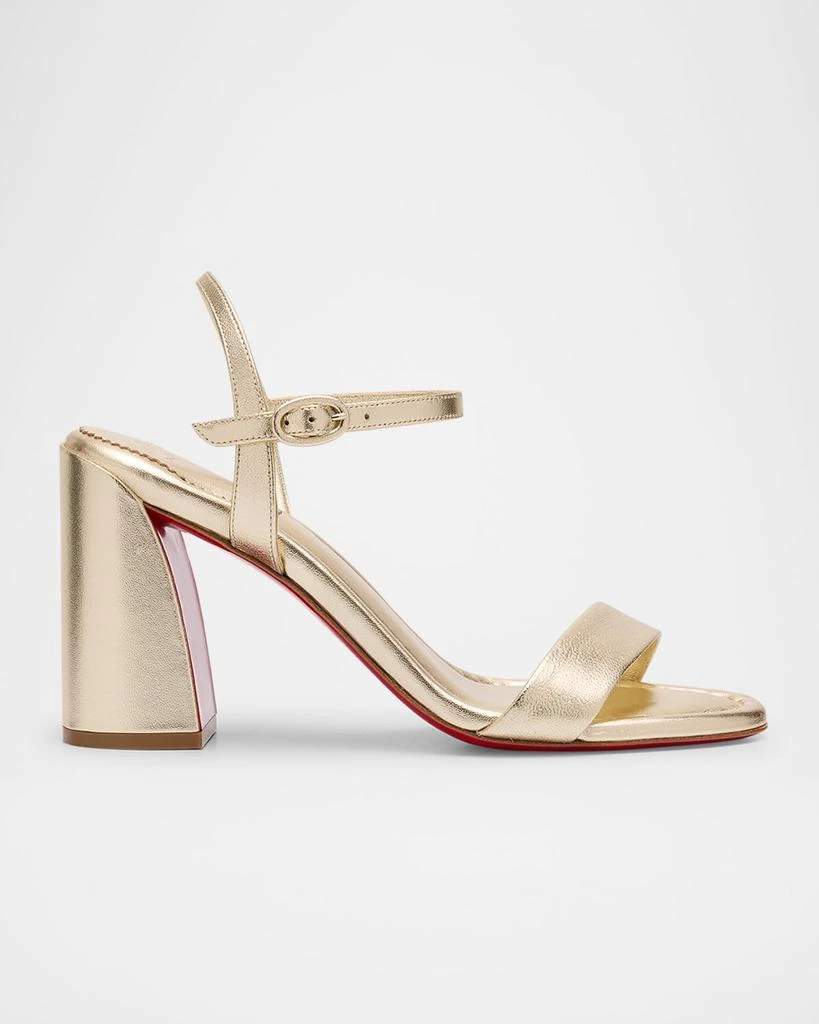 Christian Louboutin Miss Jane Metallic Red Sole Ankle-Strap Sandals ...