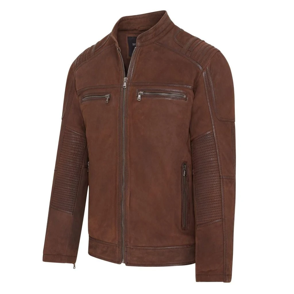 Infinity Leather Mens Buff Leather Cafe Racer Biker Jacket - Jinan ...