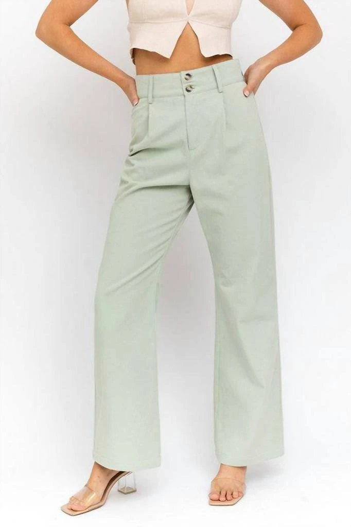 LE LIS She Means Business Pants In Sage - Trousers - Free Shipping ...