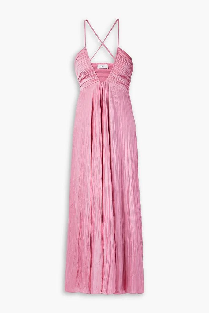 A.L.C. Angelina plissé-satin maxi dress - Dresses & Skirts - Free Shipping - BeyondStyle