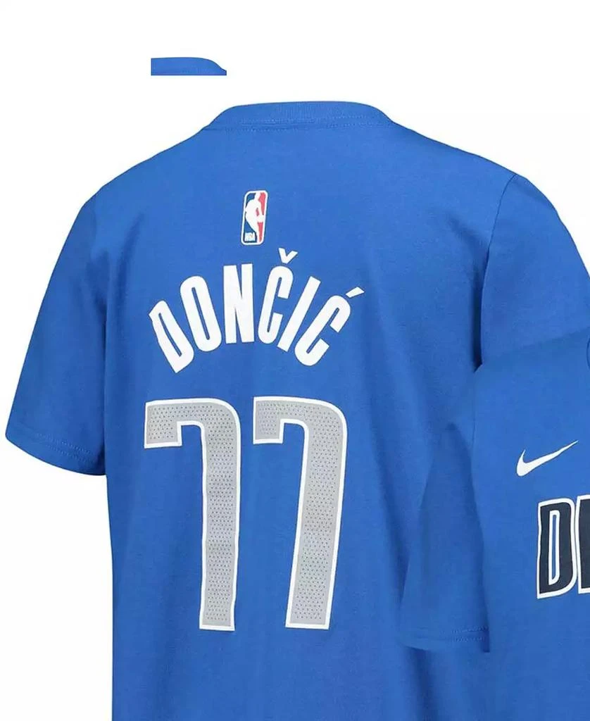 NIKE Big Boys and Girls Luka Doncic Royal Dallas Mavericks Logo Name and Number T-shirt - Kid's ...