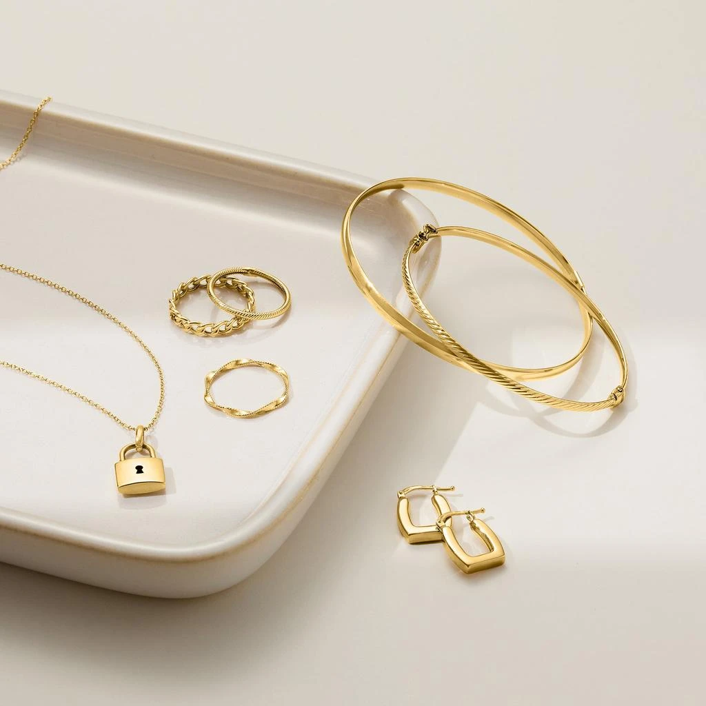 RS Pure Ross-Simons Italian 14kt Yellow Gold Square Hoop Earrings ...