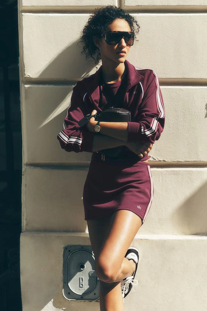 Alo Track Star Full Zip Jacket - Burgundy - Jackets - Free Shipping ...