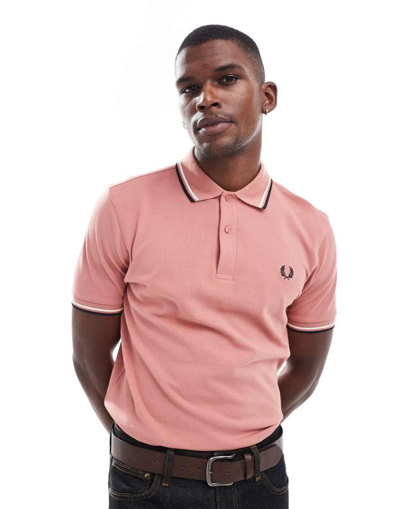 Fred Perry Fred Perry twin tipped polo shirt in pink - Polo Shirts ...