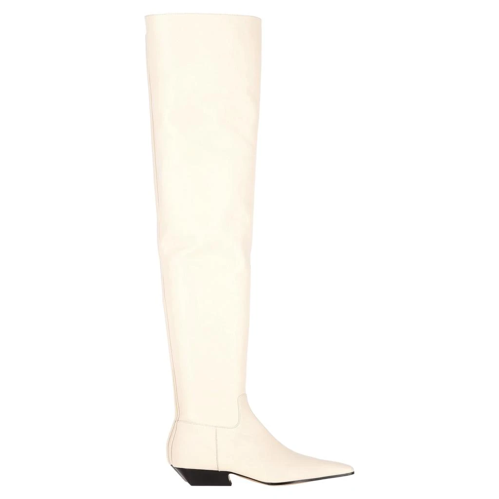 Marfa Over The Knee Boots in Cream Leather – On Sale Now with Up to 51% ...