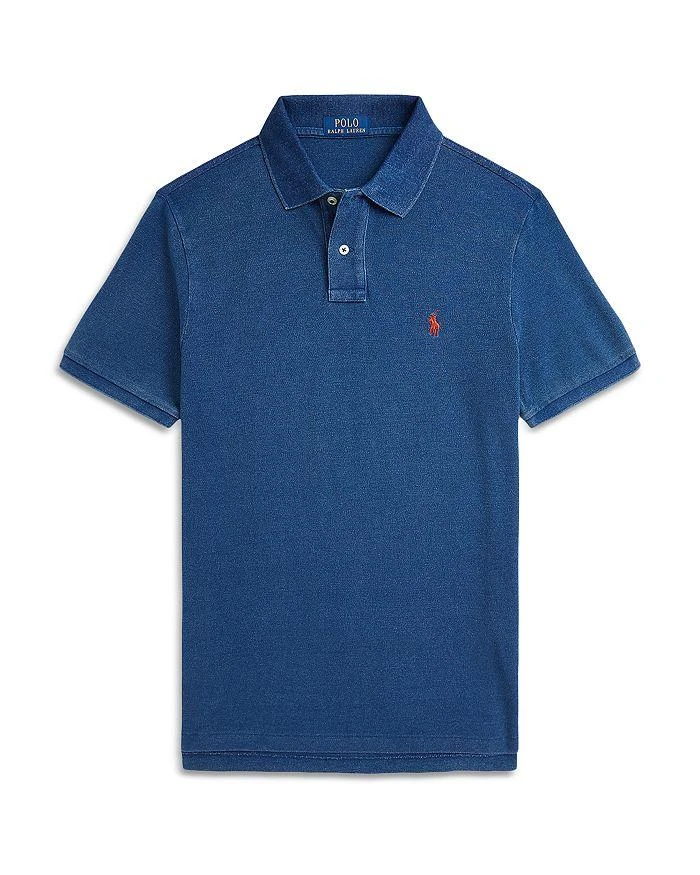 Shop Custom Slim Fit Indigo Mesh Polo Shirt on Sale at BeyondStyle ...