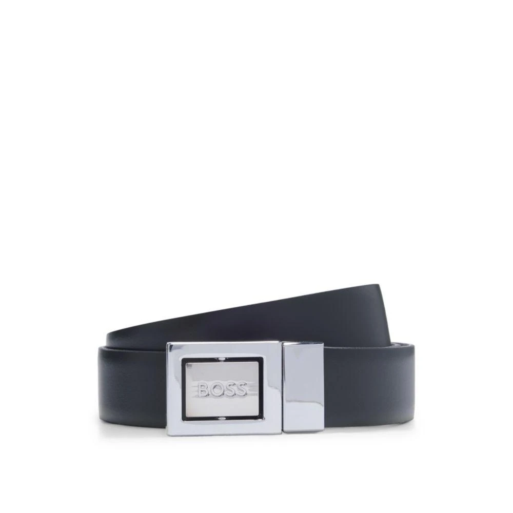 Hugo Boss Reversible belt in plain and structured leather - Belts ...