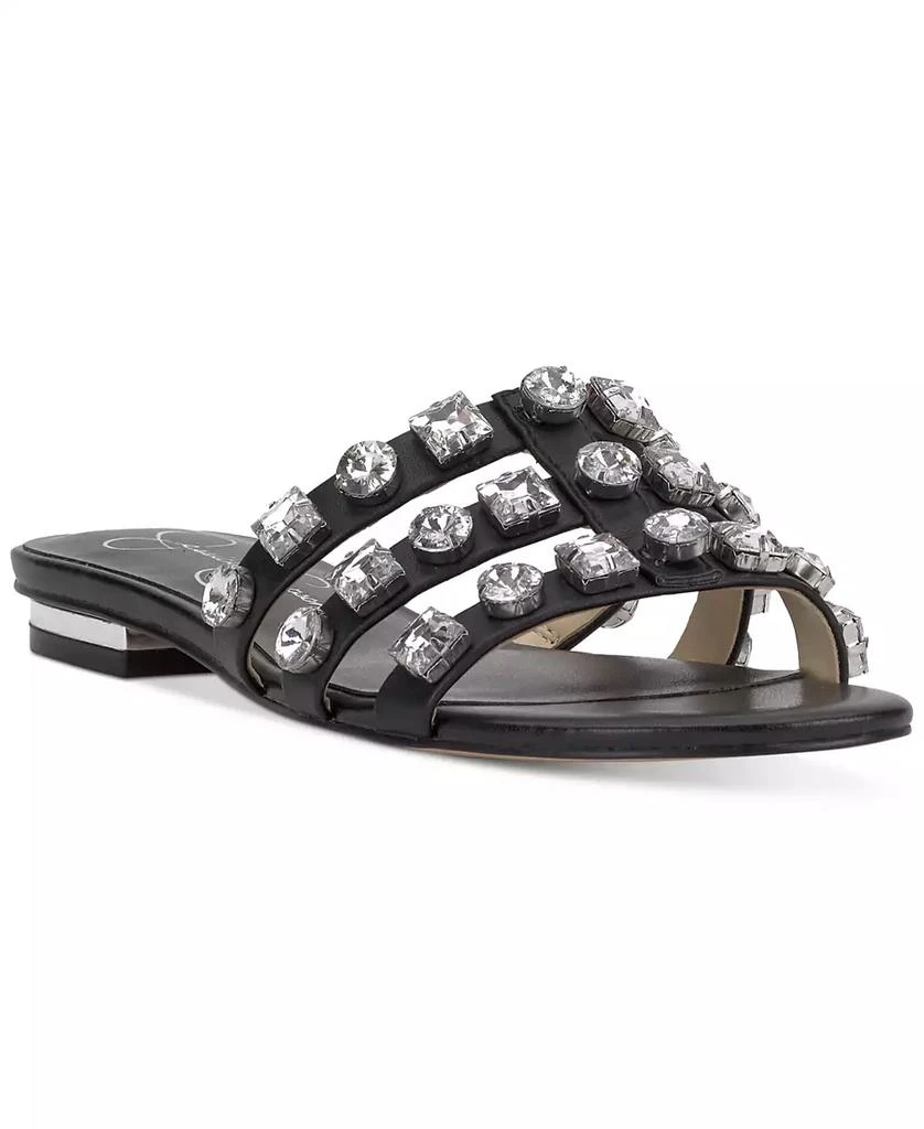 Jessica Simpson Detta Crystal Embellished Slide Sandals - Shoes ...