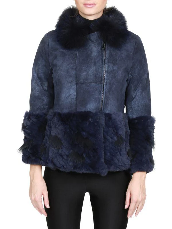 BELLE FARE Shearling & Fox Fur Jacket - Women's Jackets - Free Shipping ...