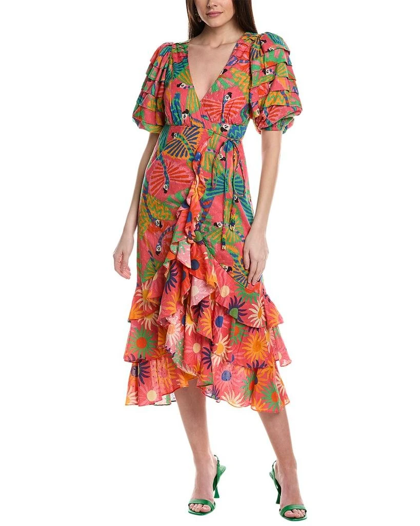 Farm Rio FARM Rio Graphic Macaws Mixed Midi Dress - Dresses & Skirts ...