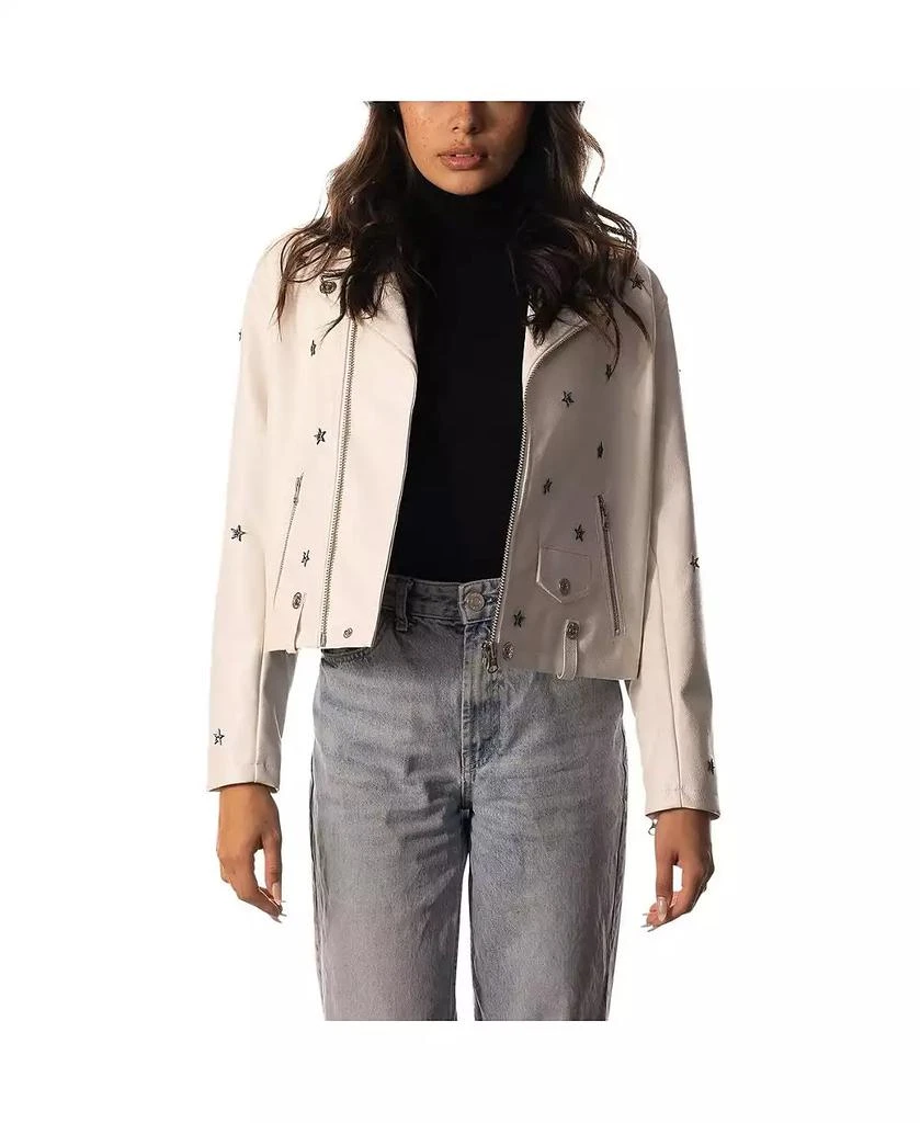 The Wild Collective Women's White Dallas Cowboys Faux Leather Full-Zip ...