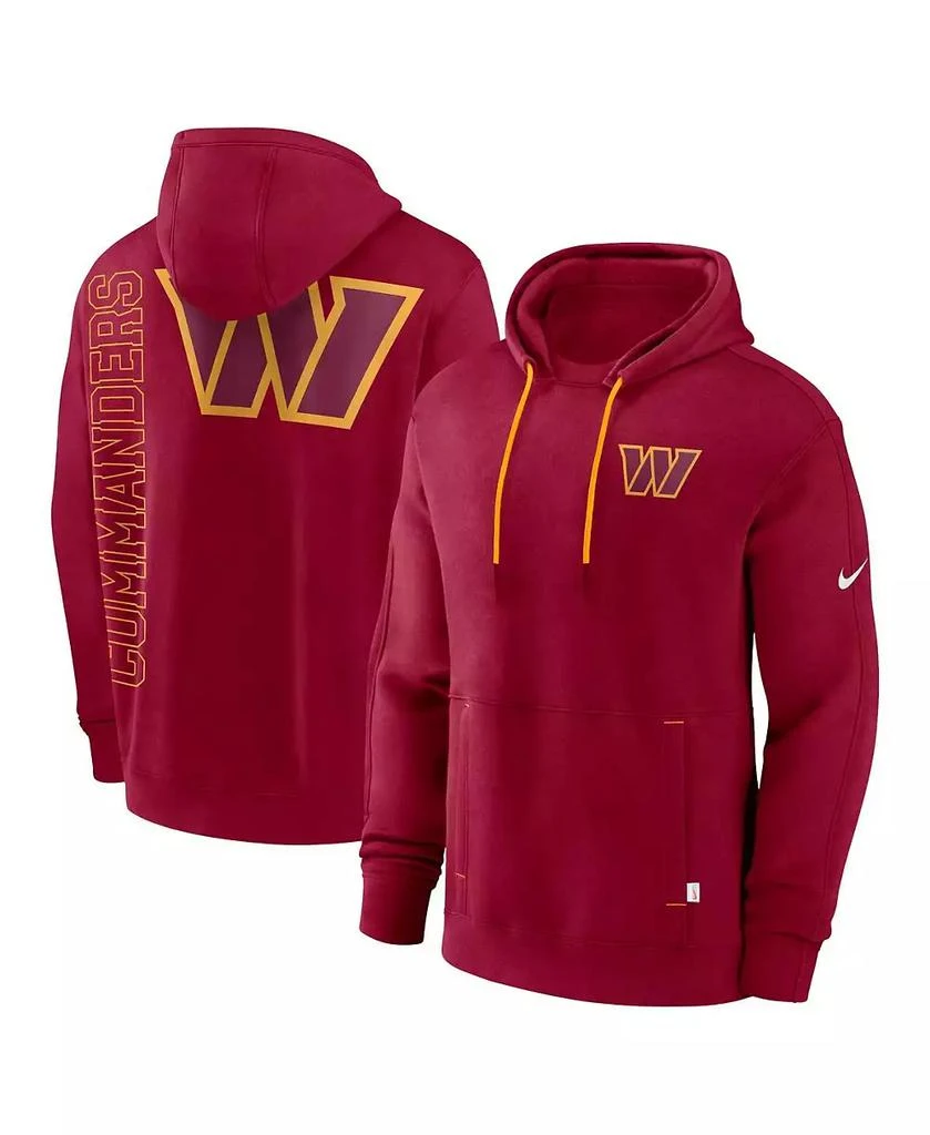 Nike Men's Burgundy Washington Commanders Layered Logo Statement Pullover Hoodie - Hoodies ...