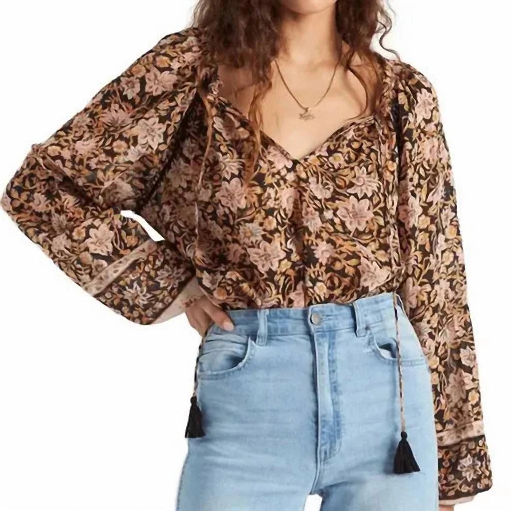 Billabong - Sun Fire Woven Long Sleeve Top – On Sale Now with Up to 47% ...