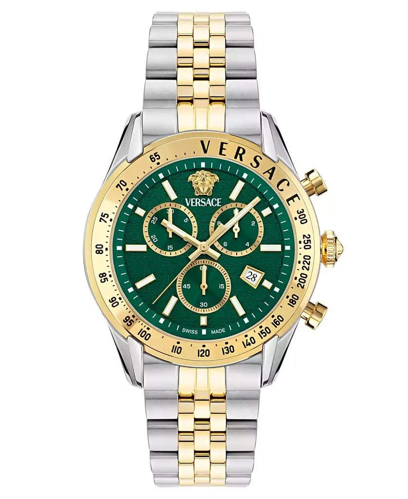 Versace Men's Swiss Chronograph Two-Tone Stainless Steel Bracelet Watch ...