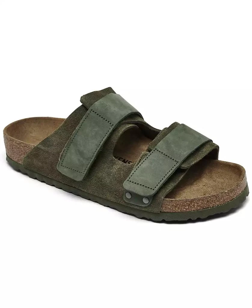Birkenstock Men's Uji Nubuck Suede Leather Two-Strap Slip-On Sandals ...