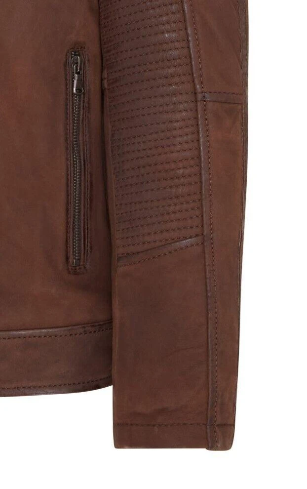 Infinity Leather Mens Buff Leather Cafe Racer Biker Jacket - Jinan ...