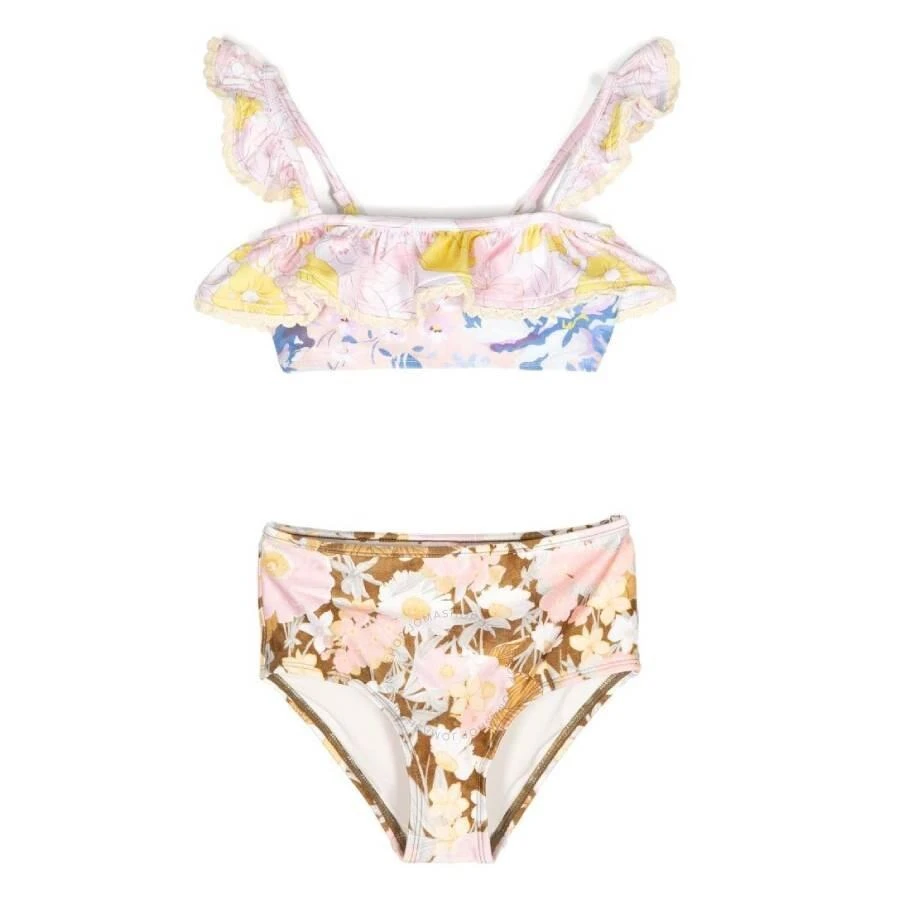 Zimmermann Pop Ruffled Floral Print 2-Piece Swimsuit - Swimwear - Save ...