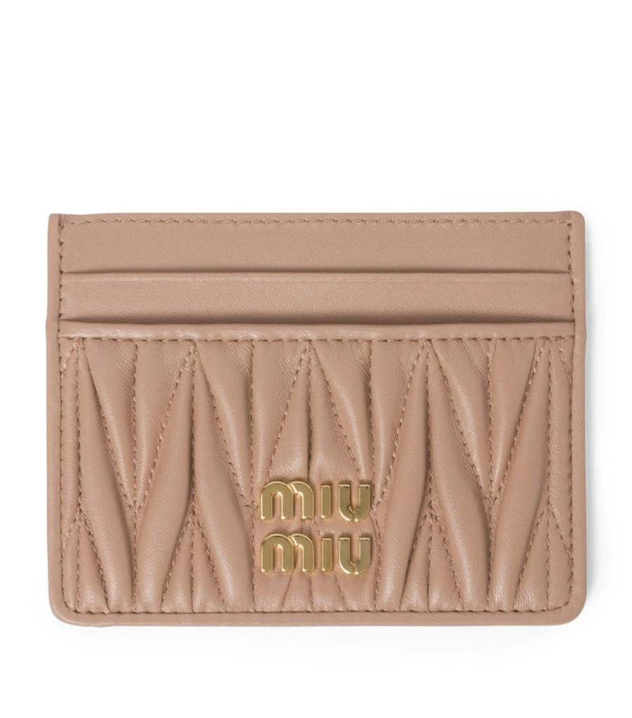 Miu Miu Leather Matelassé Card Holder - Bags - BeyondStyle