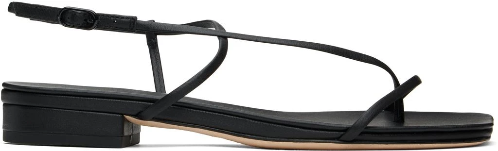 Studio Amelia Black Cross Front Flat Sandals - Shoes - BeyondStyle