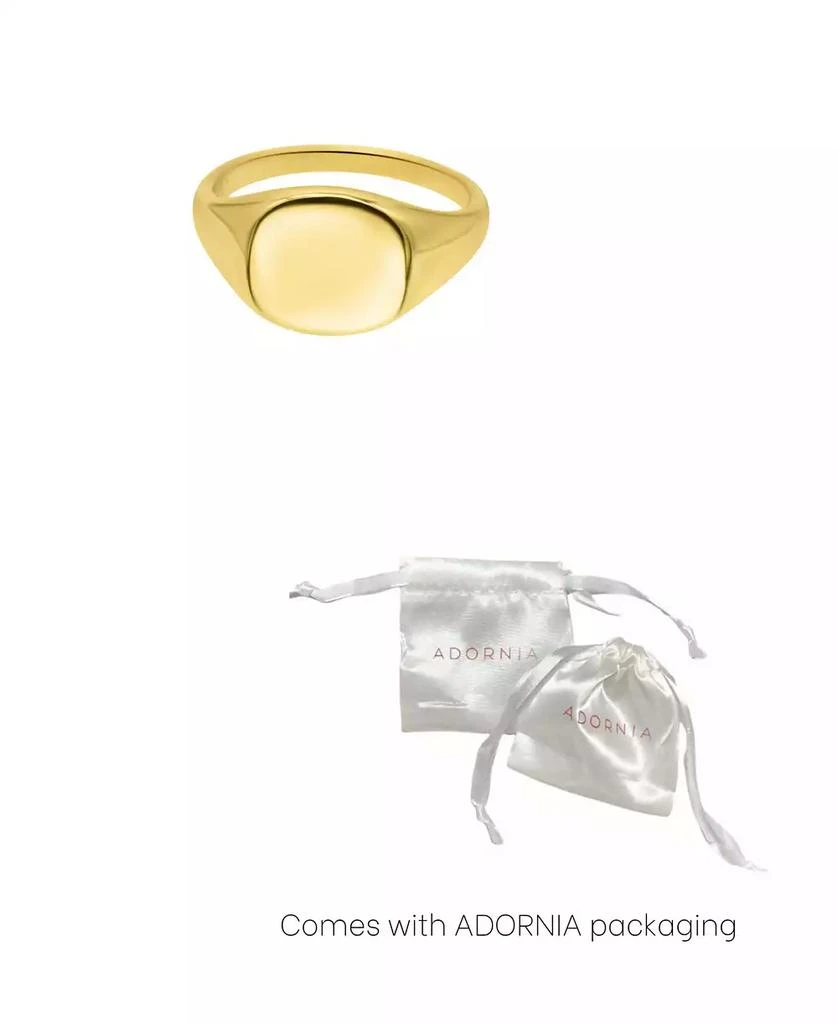 ADORNIA Gold Square Face Signet Pinky Ring - Fashion Accessories ...