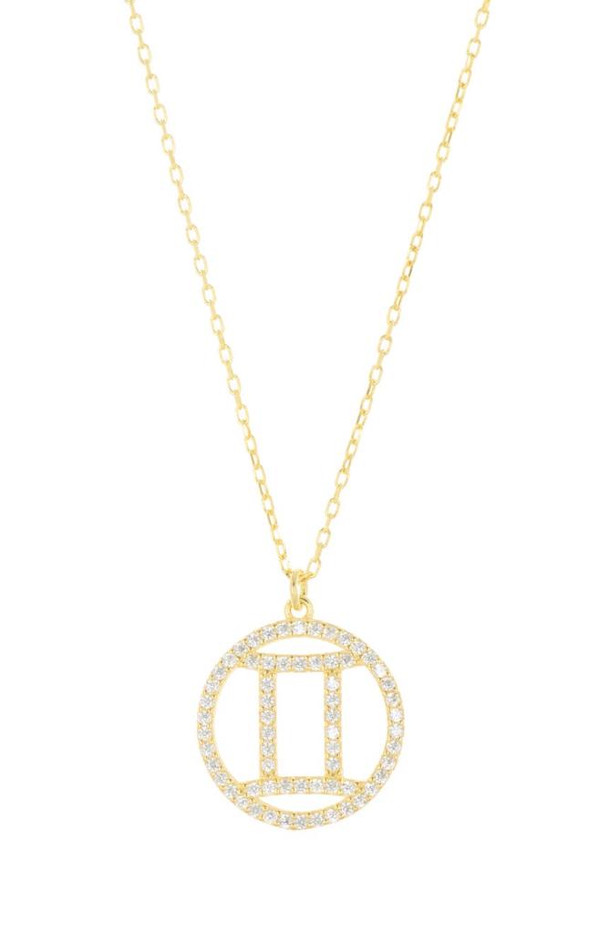 Argento Vivo Sterling Silver Cubic Zirconia Zodiac Pendant Necklace Gemini Gold Jewelry BeyondStyle