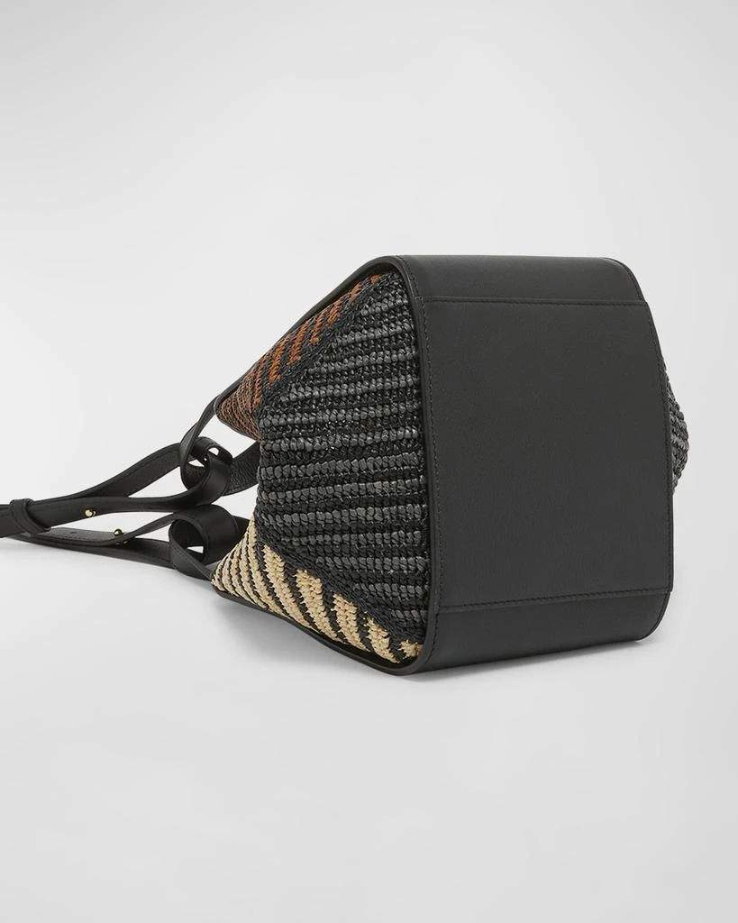 Loewe x Paula’s Ibiza Hammock Compact Top-Handle Bag in Striped Raffia ...