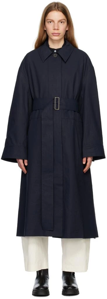 Studio Nicholson Navy Monterry Trench Coat - Coats - Free Shipping ...