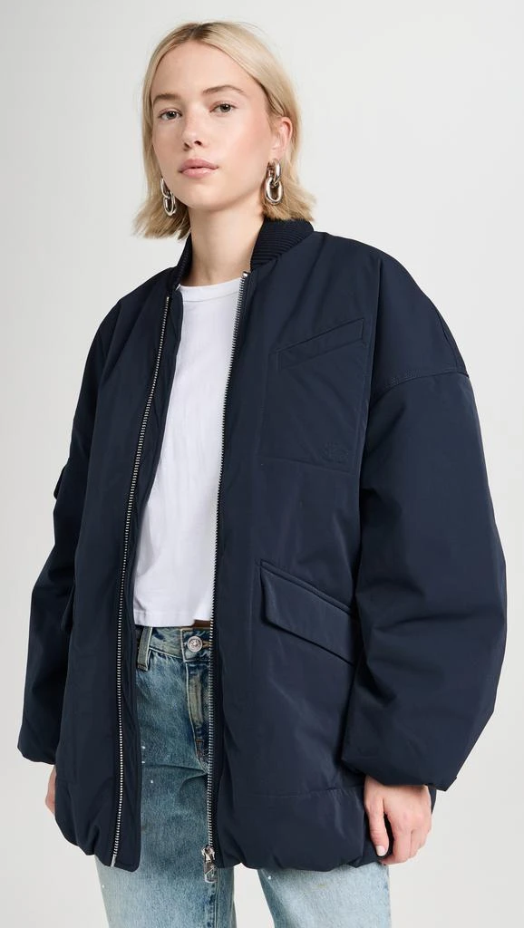 GANNI Light Twill Oversized Bomber Jacket - Jackets - Free Shipping ...