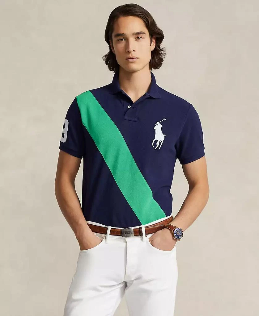 Polo Ralph Lauren Men's Custom Slim Fit Big Pony Mesh Polo Shirt - Polo Shirts - Free Shipping ...