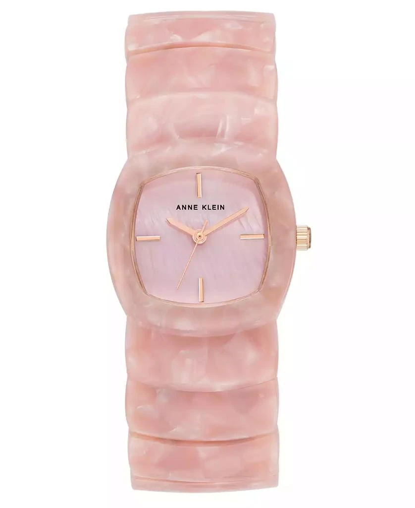 Anne Klein Women's Quartz Pink Acetate Link Expansion Watch, 30mm ...