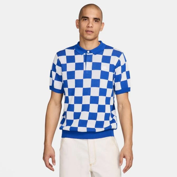 NIKE Men's Nike Sportswear Club Checkers Polo Shirt - Polo Shirts ...
